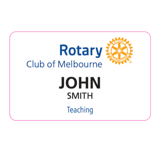Rectangular Rotary Theme Dinner Badge – Patrick Australia Badges