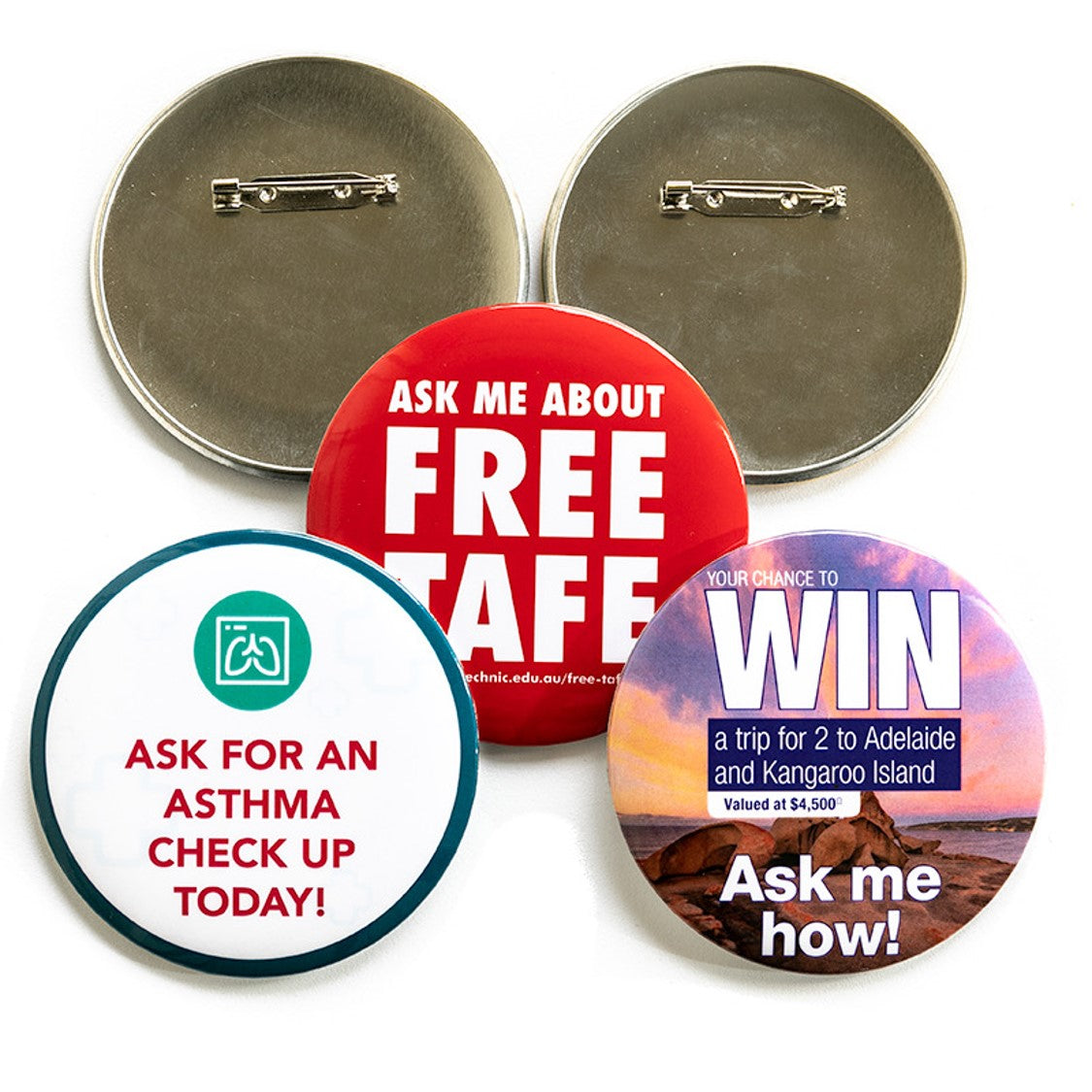 70mm Custom Design Button Badges | Australian Made